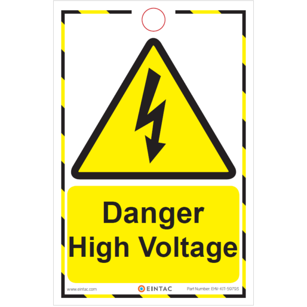 Car Window Sign - 'Danger High Voltage' - EINTAC - Electric Vehicle Safety