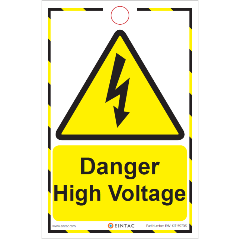 Car Window Sign - 'Danger High Voltage' - EINTAC - Electric Vehicle Safety